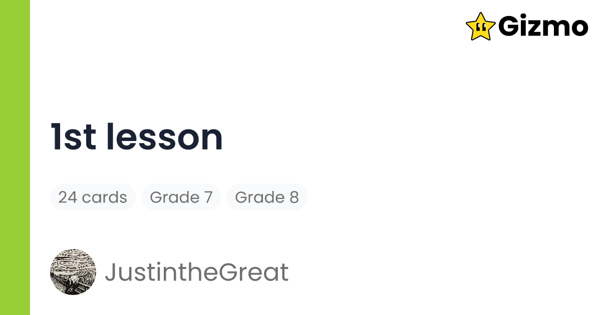 1st Lesson | Flashcards