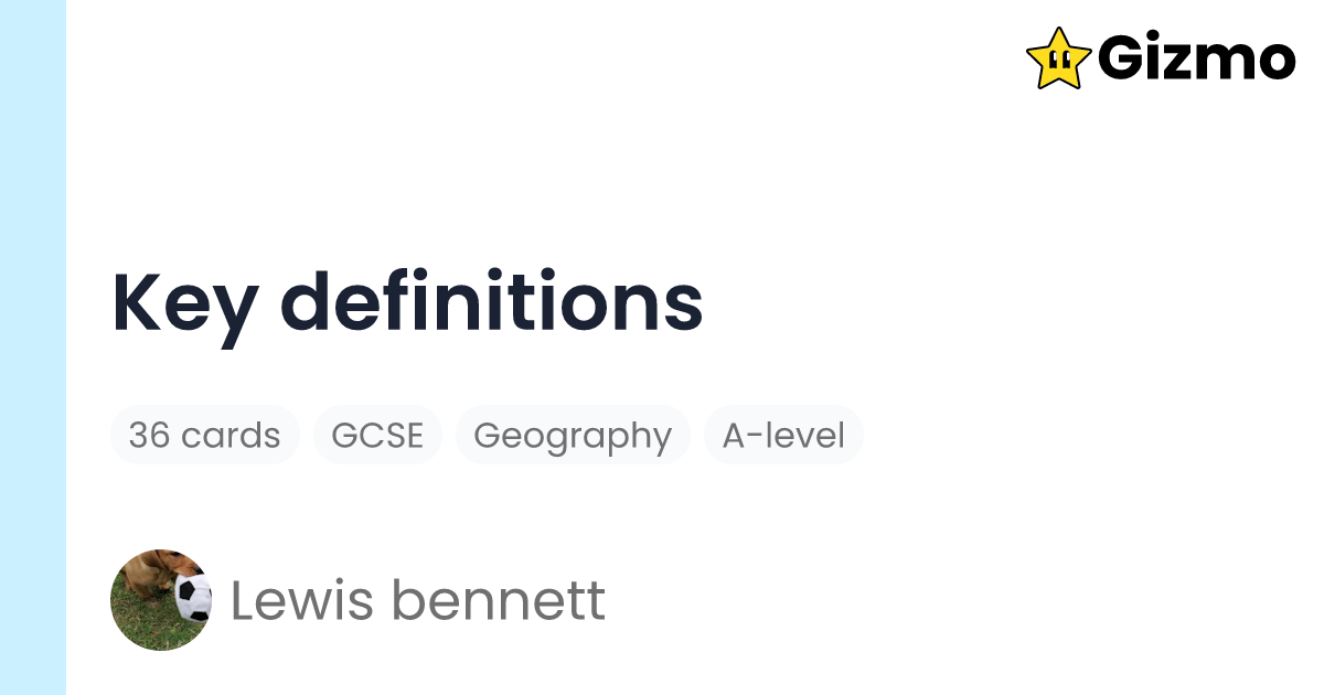 Key Definitions | Flashcards