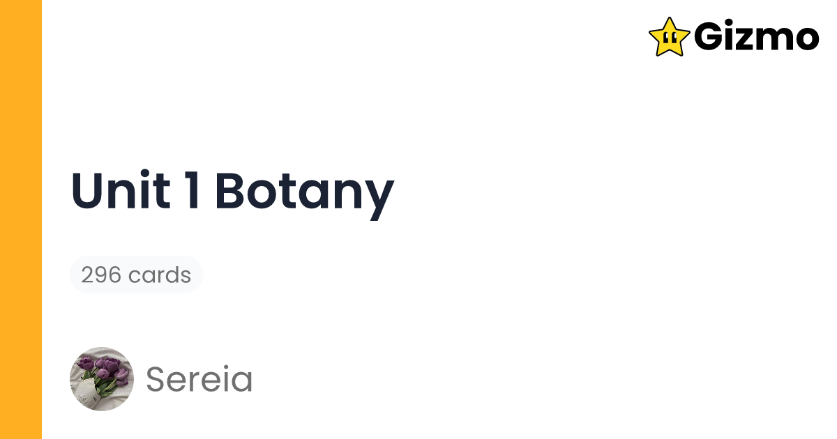 Unit 1 Botany | Flashcards