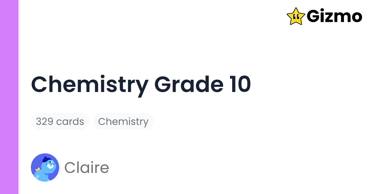 Chemistry Grade 10 | Flashcards