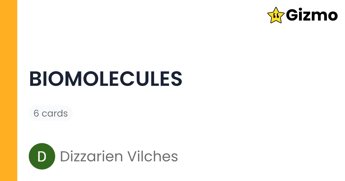 Biomolecules | Flashcards