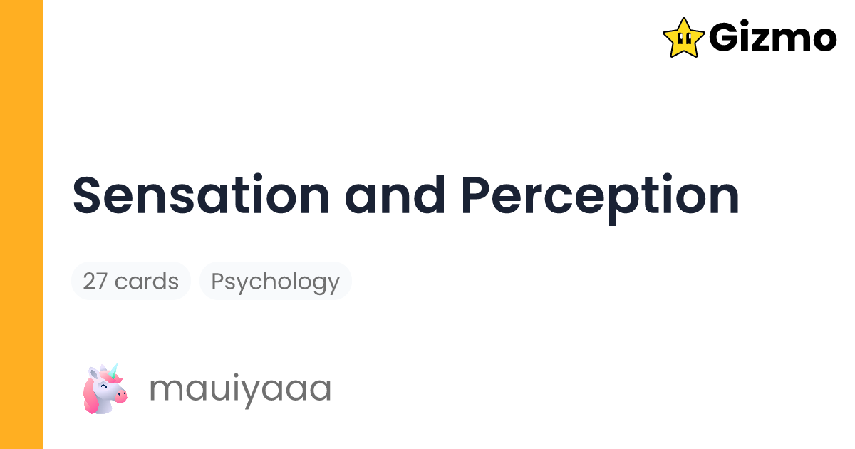 Sensation and Perception | Flashcards