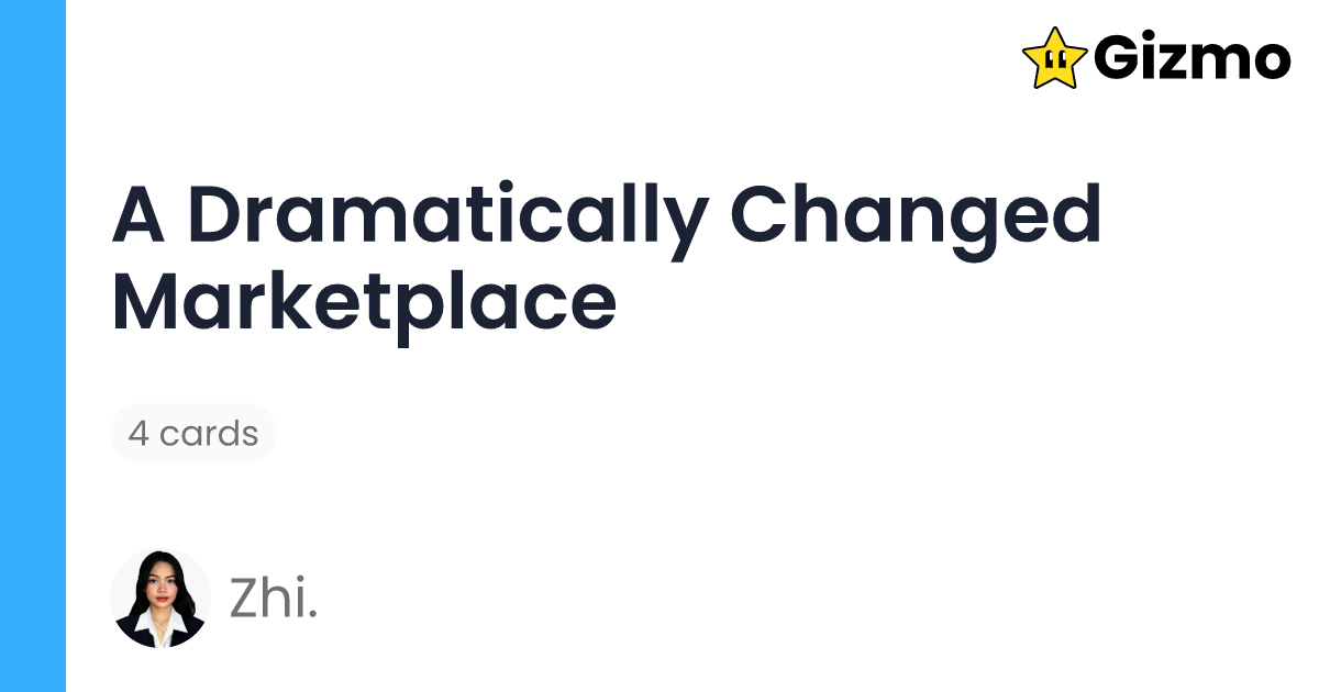 A Dramatically Changed Marketplace | Flashcards