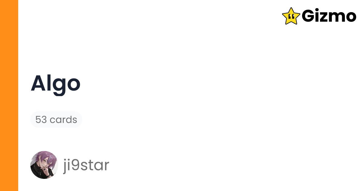 Algo | Flashcards