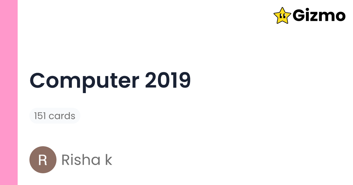 Computer 2019 | Flashcards
