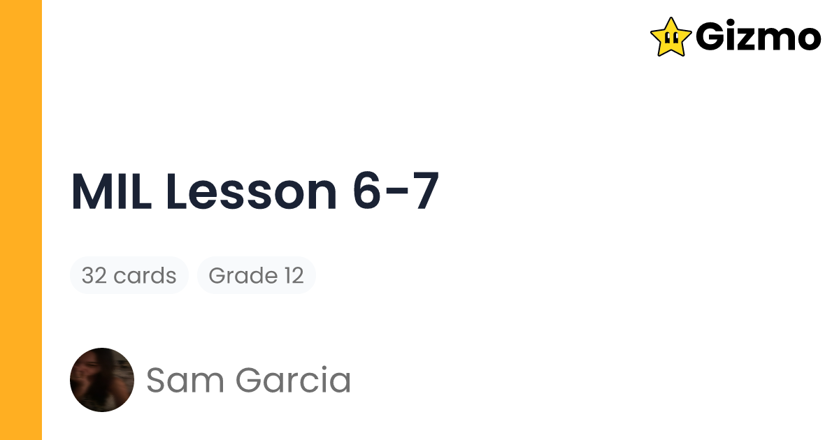 Mil Lesson 6-7 | Flashcards