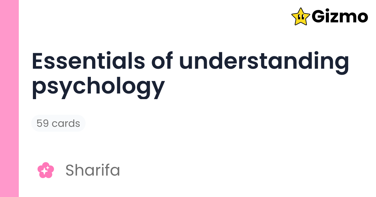 Essentials Of Understanding Psychology | Flashcards