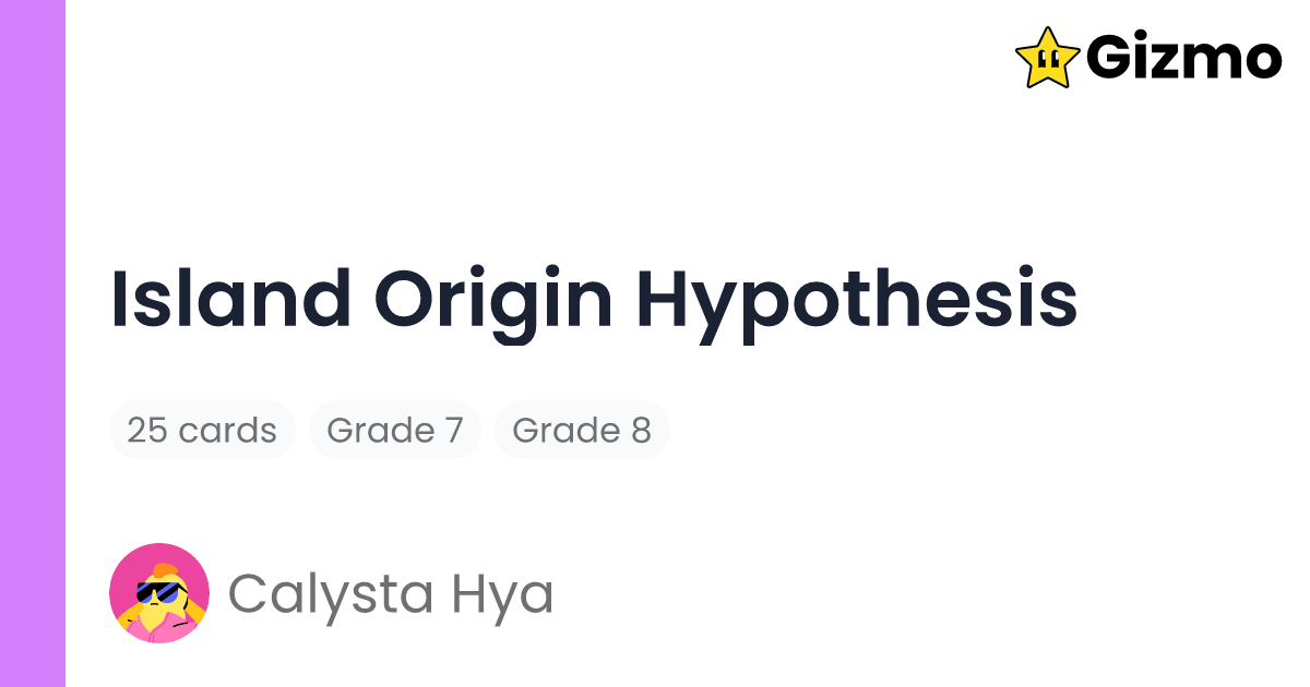 Island Origin Hypothesis | Flashcards