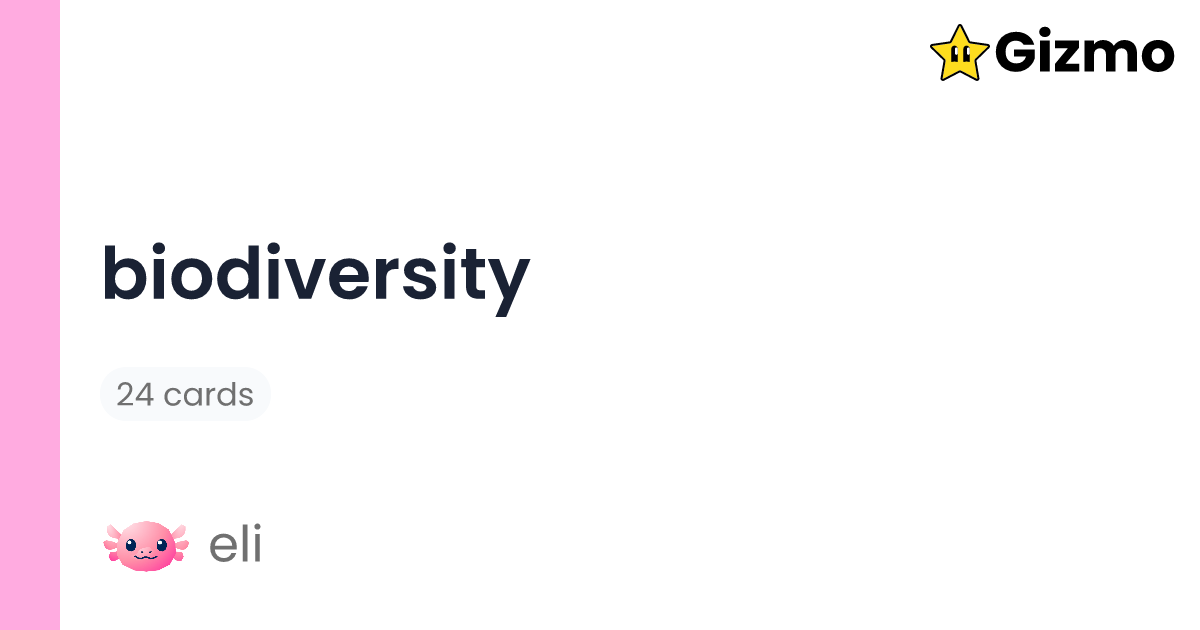 Biodiversity | Flashcards