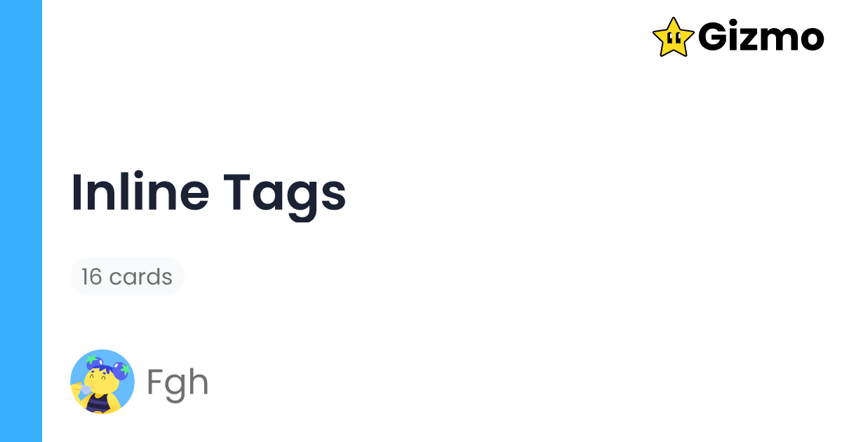 Inline Tags | Flashcards