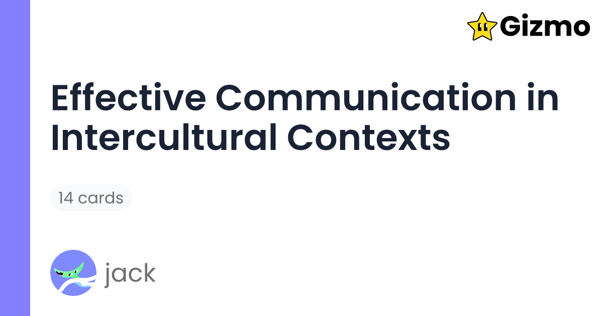Effective Communication in Intercultural Contexts | Flashcards