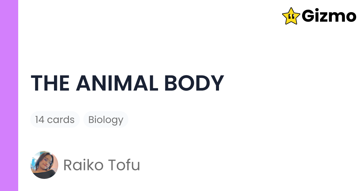 The Animal Body | Flashcards