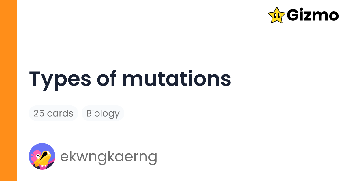 Types Of Mutations | Flashcards