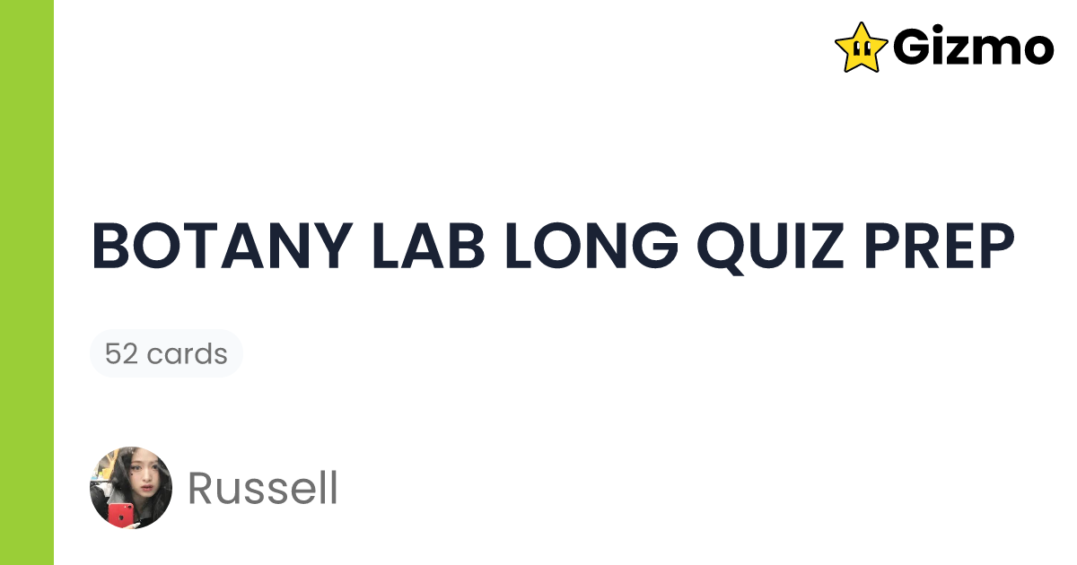 Botany Lab Long Quiz Prep | Flashcards