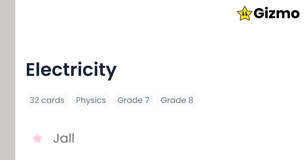 Electricity | Flashcards