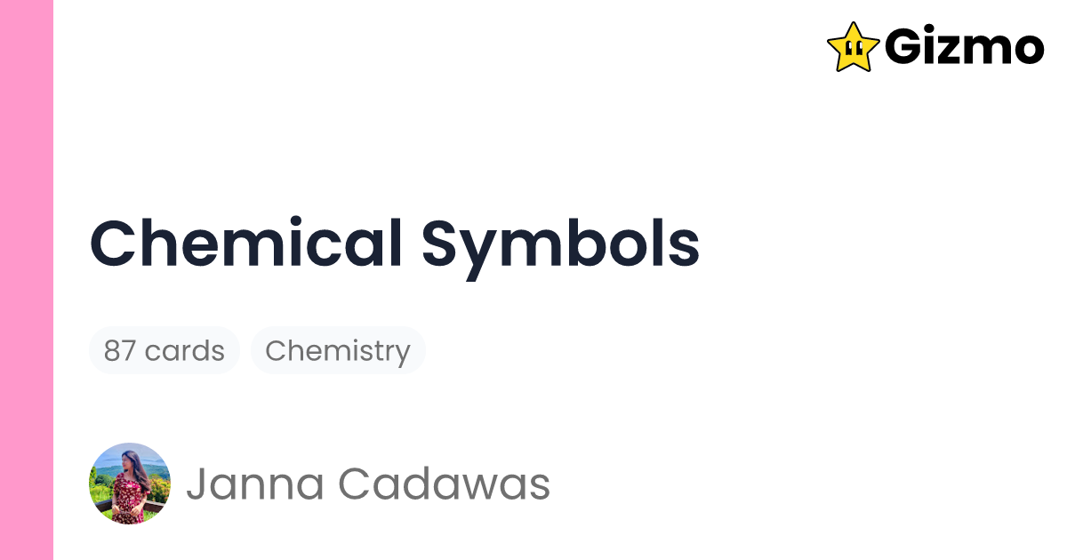 Chemical Symbols | Flashcards