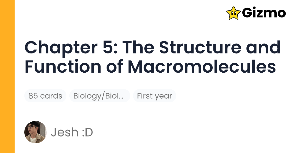 Chapter 5: the Structure and Function Of Macromolecules | Flashcards