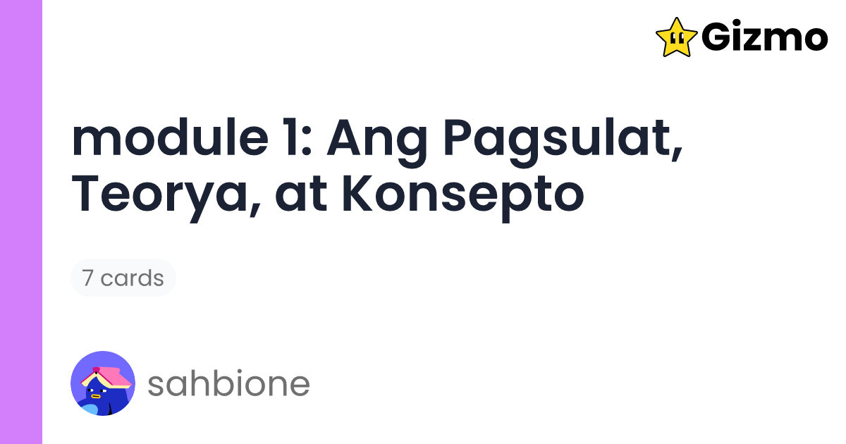 Module 1: Ang Pagsulat, Teorya, at Konsepto | Flashcards