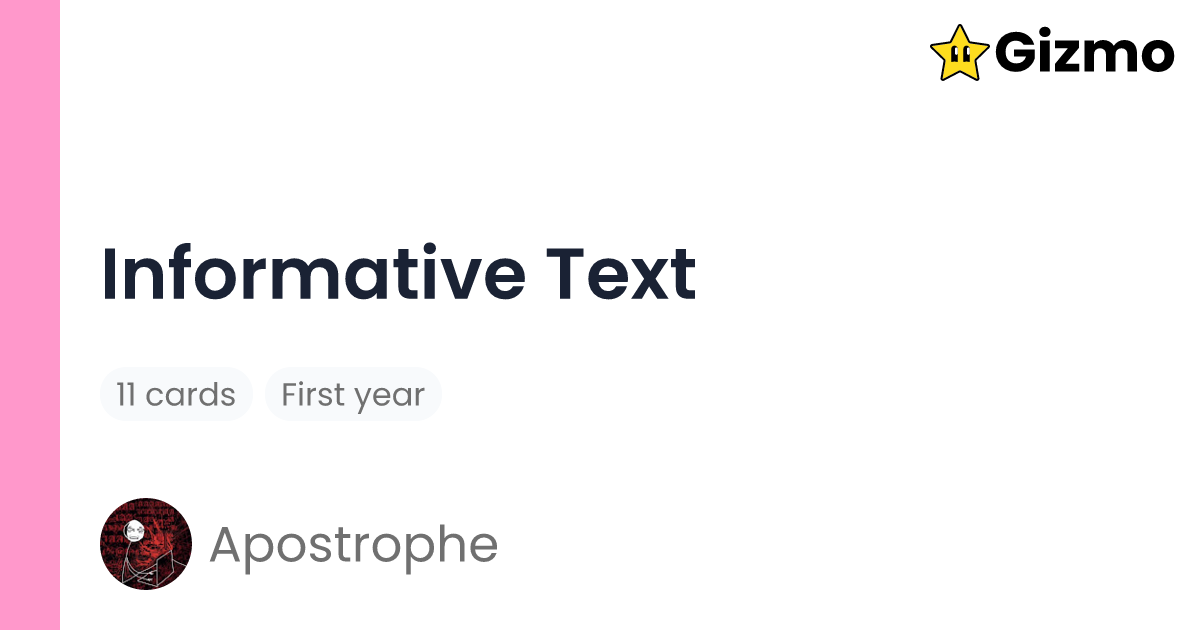 Informative Text | Flashcards