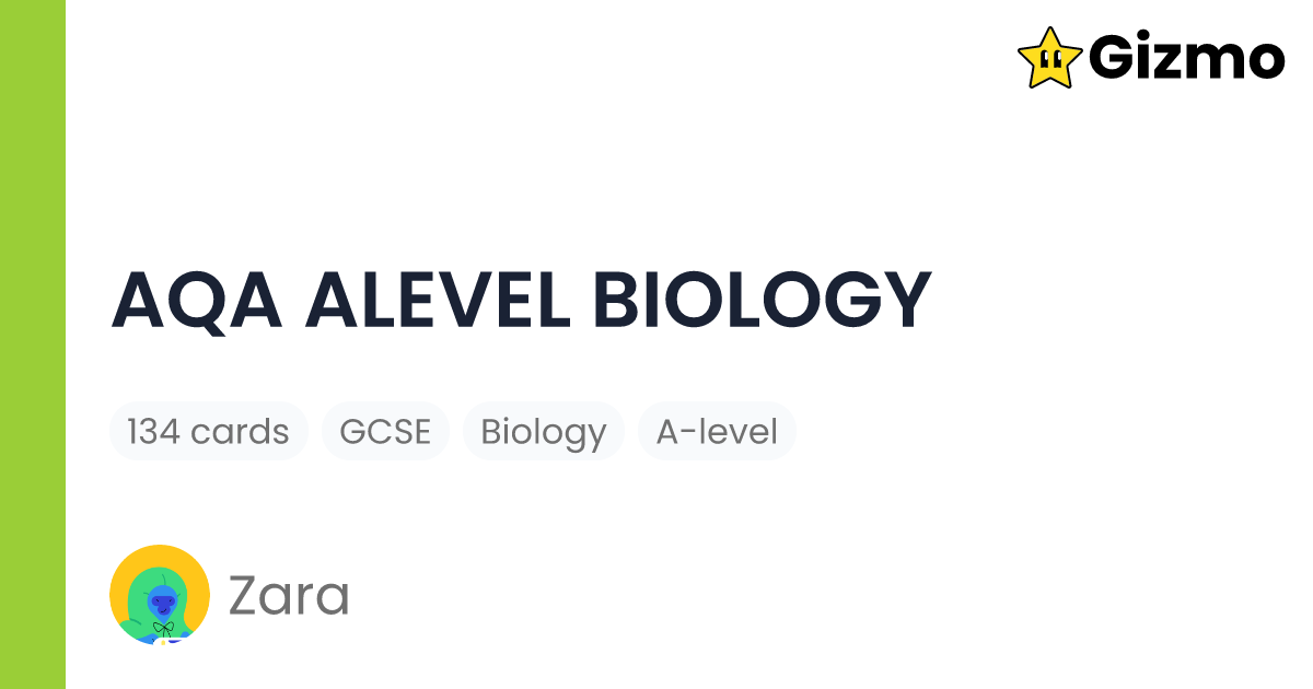 Aqa Alevel Biology | Flashcards