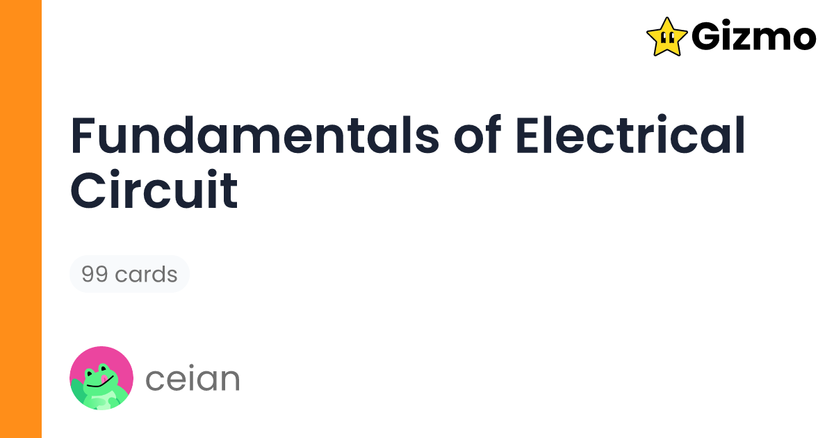 Fundamentals Of Electrical Circuit | Flashcards