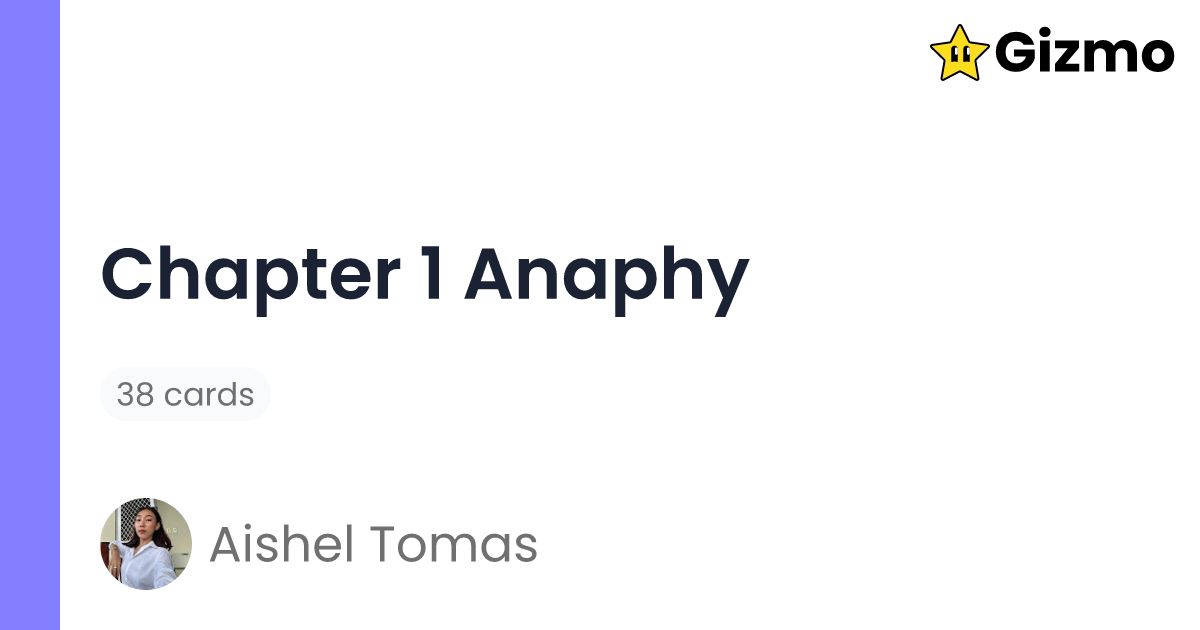 Chapter 1 Anaphy | Flashcards