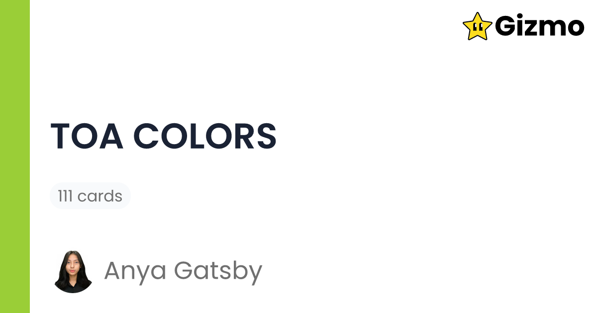 Toa Colors | Flashcards