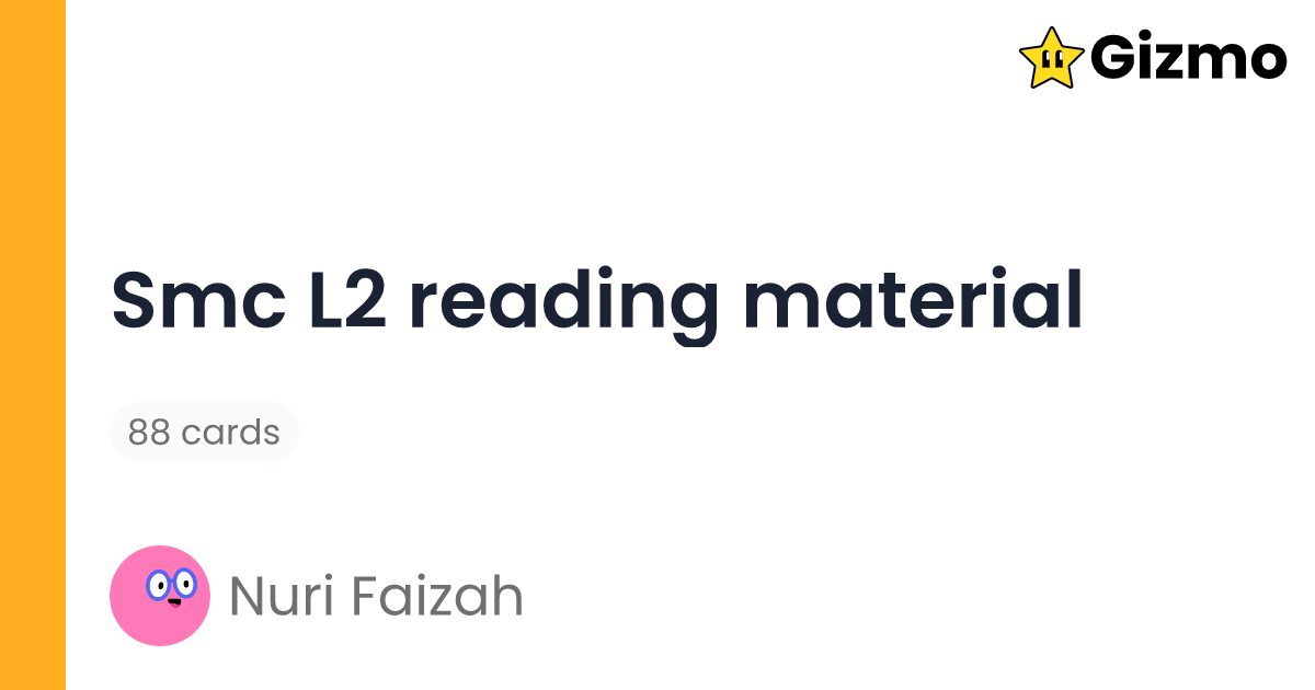 Smc L2 Reading Material | Flashcards