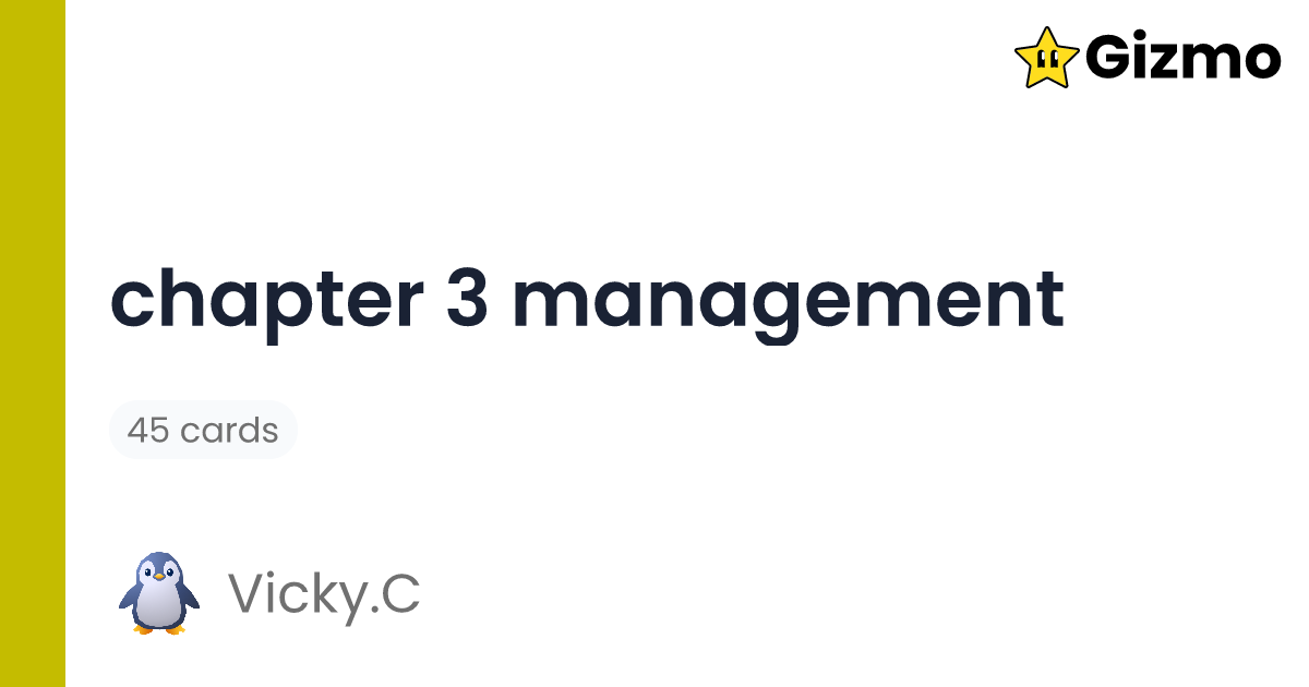 Chapter 3 Management | Flashcards