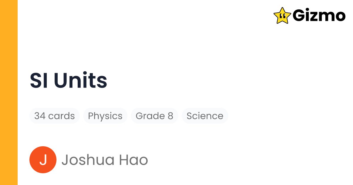 Si Units | Flashcards