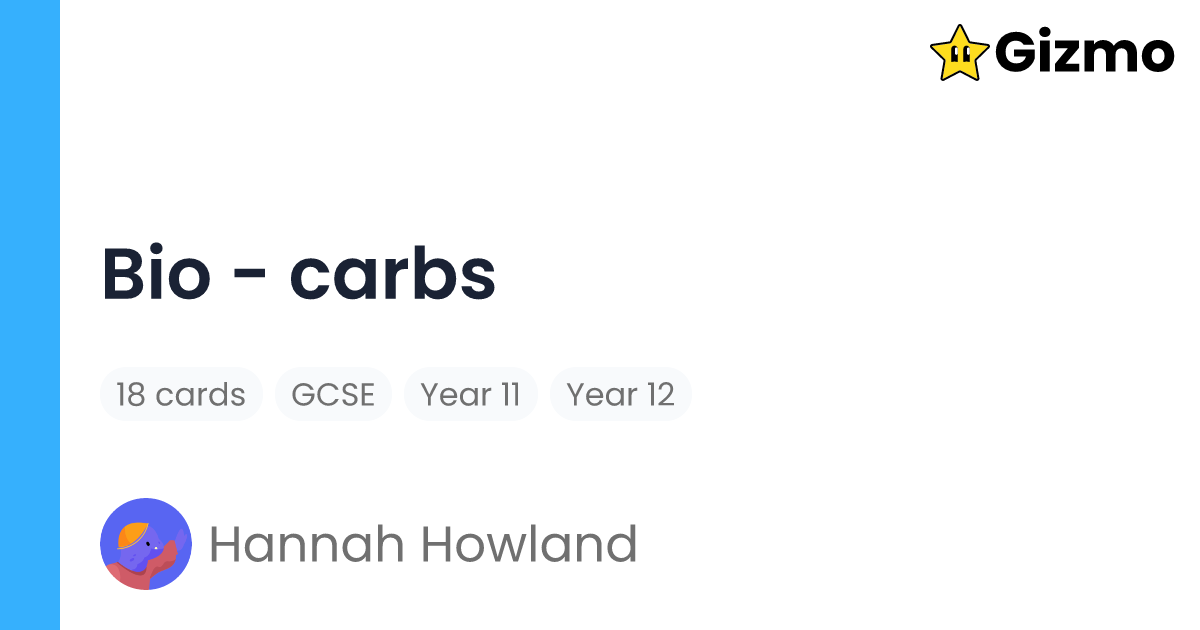 Bio - Carbs | Flashcards