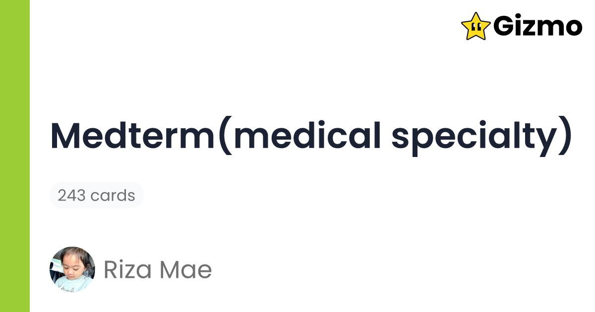 Medterm(medical Specialty) | Flashcards
