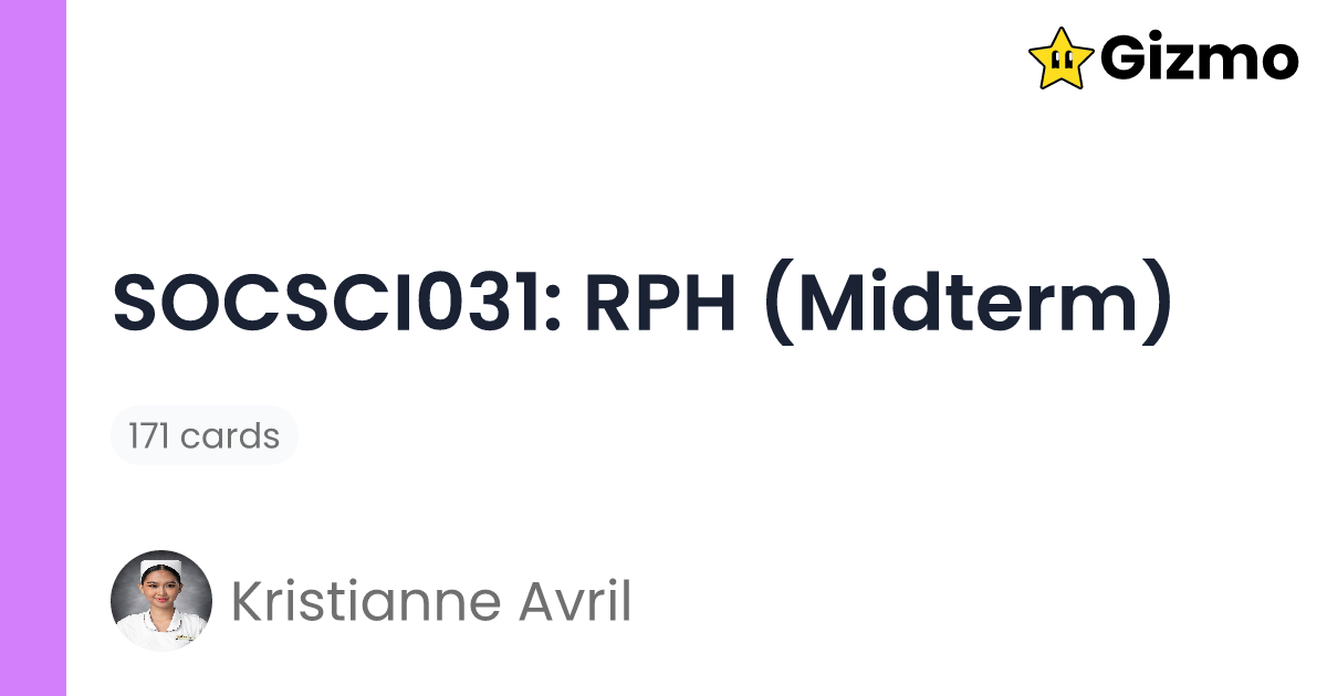 Socsci031: Rph (midterm) | Flashcards