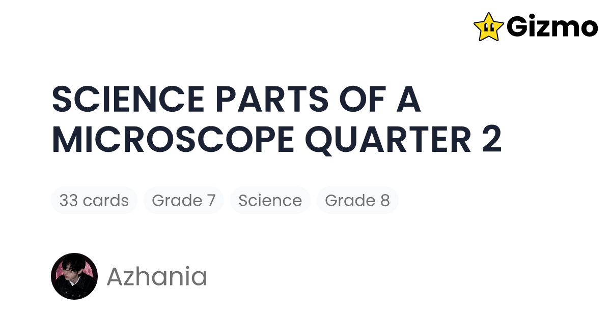 Science Parts Of a Microscope Quarter 2 | Flashcards