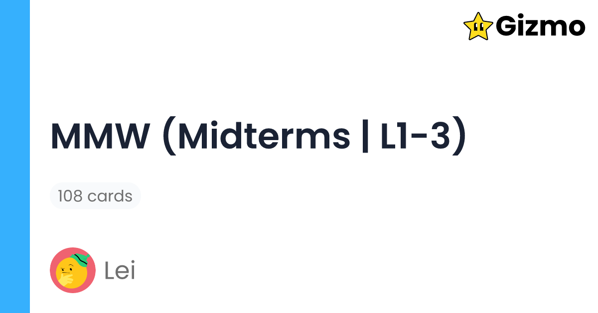 Mmw (midterms | L1-3) | Flashcards