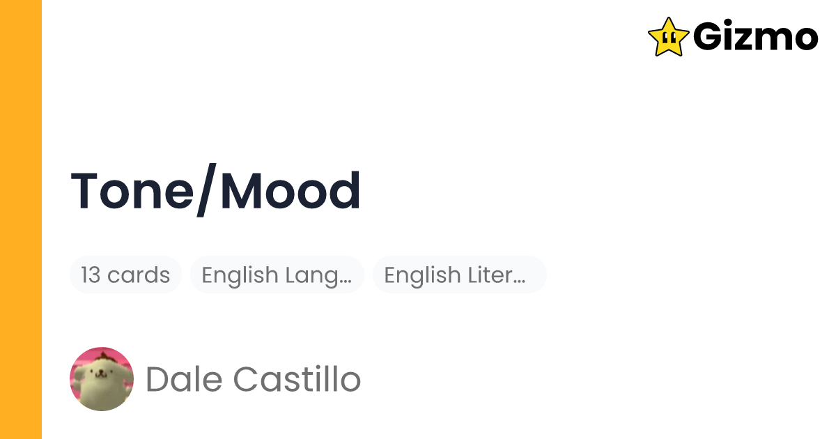 Tone/mood | Flashcards