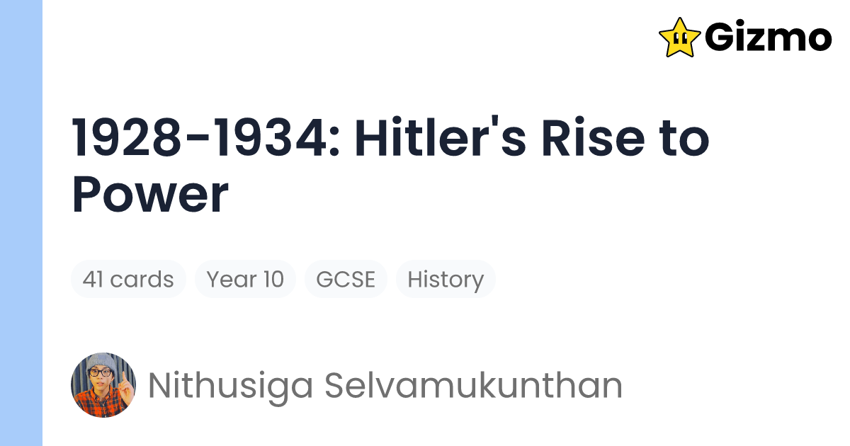1928-1934: Hitler's Rise to Power | Flashcards