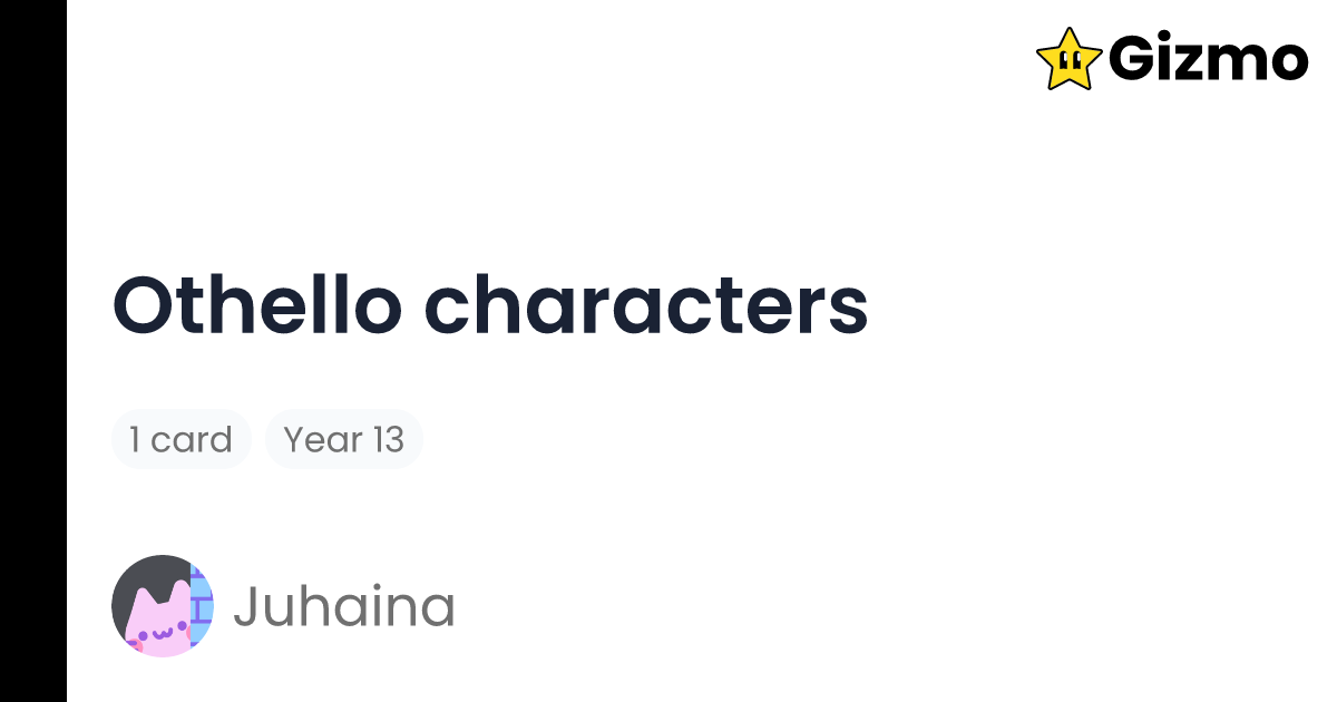 Othello Characters | Flashcards