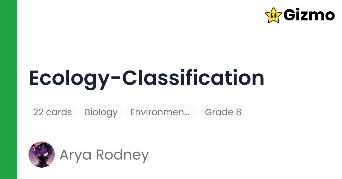 Ecology-classification | Flashcards