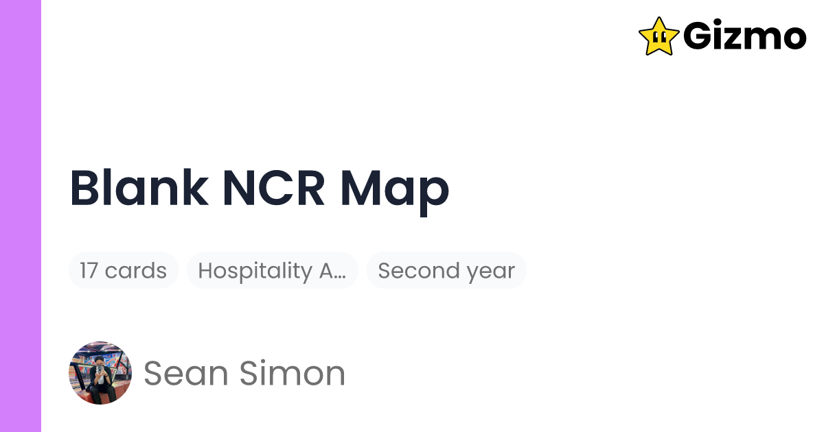 Blank Ncr Map | Flashcards