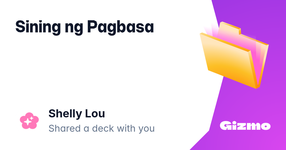 Sining Ng Pagbasa | Flashcards