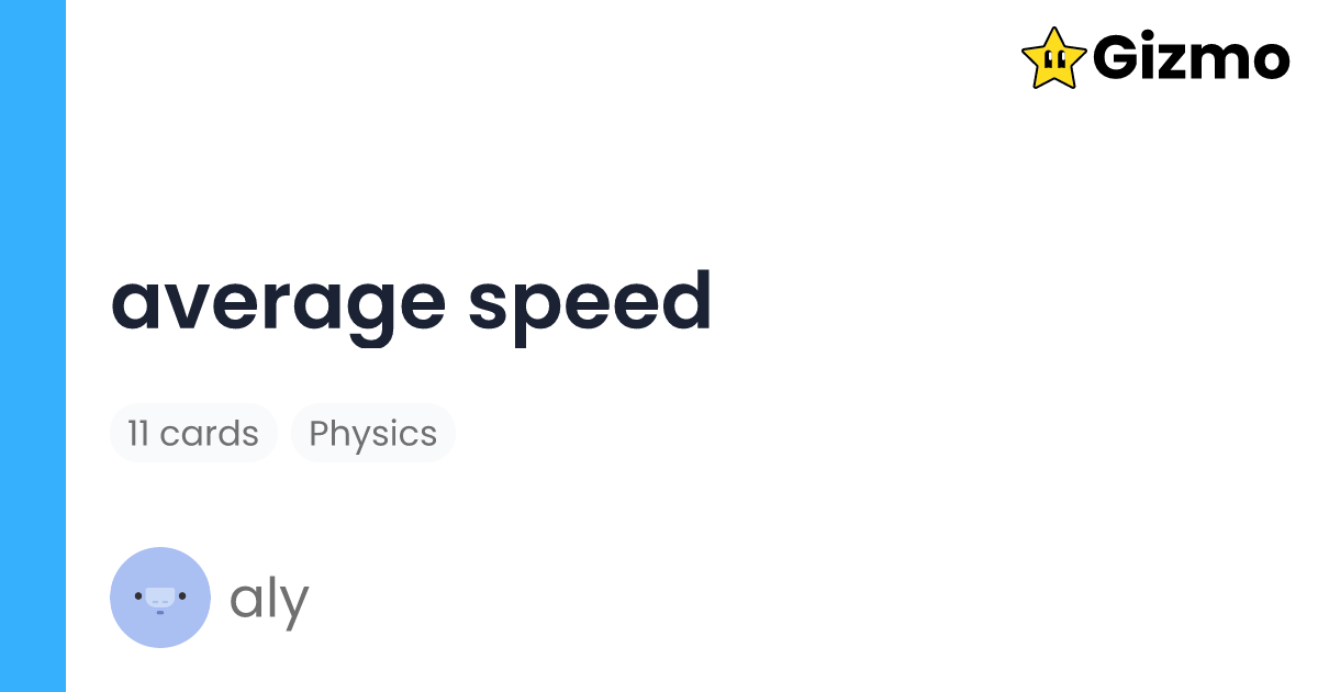 Average Speed | Flashcards