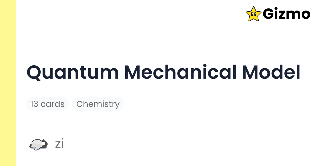 Quantum Mechanical Model | Flashcards