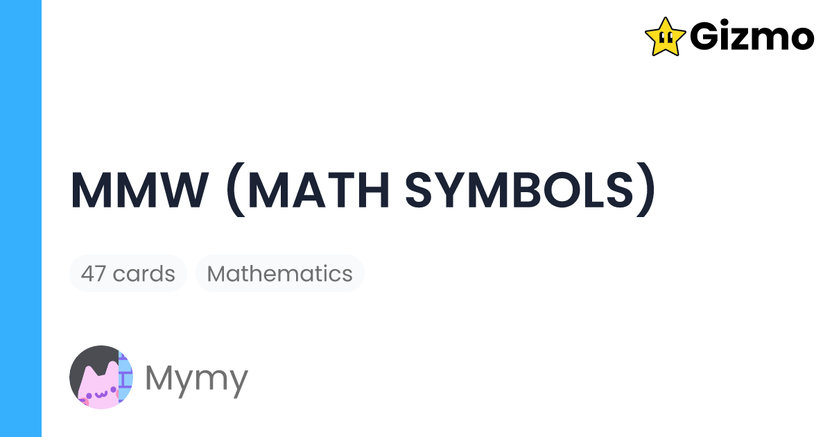 Mmw (math Symbols) | Flashcards