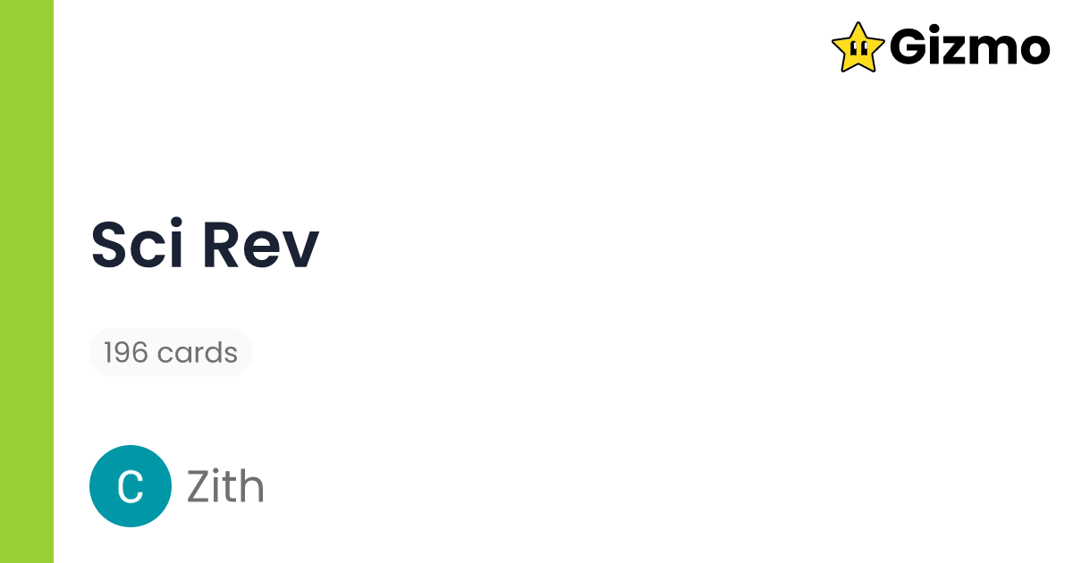 Sci Rev | Flashcards