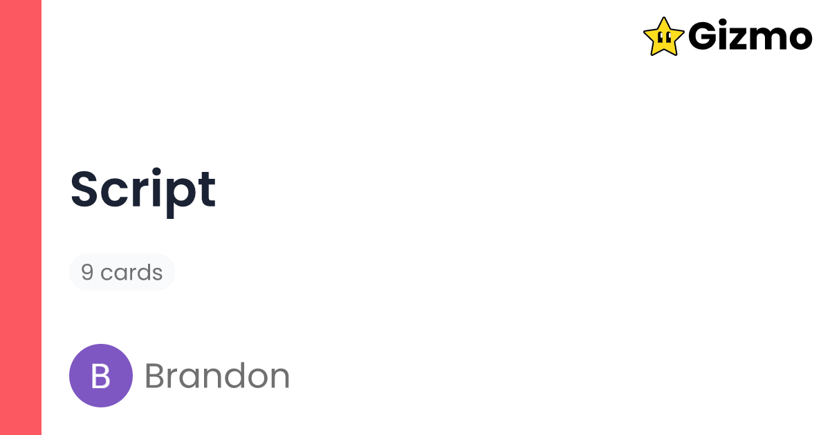 Script | Flashcards