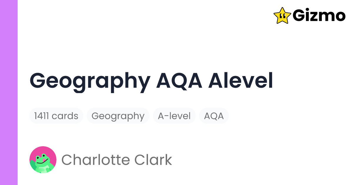 Geography Aqa Alevel | Flashcards