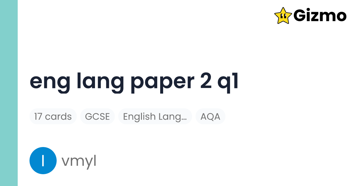 Eng Lang Paper 2 Q1 | Flashcards