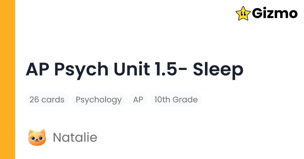 Ap Psych Unit 1.5- Sleep | Flashcards