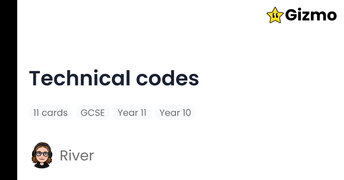 Technical Codes | Flashcards